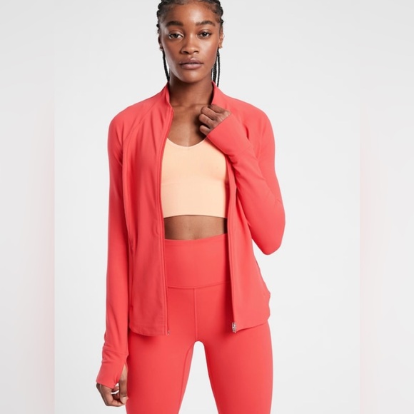 Athleta | Jackets & Coats | Nwtathleta Lychee Red Salutation Jacket ...